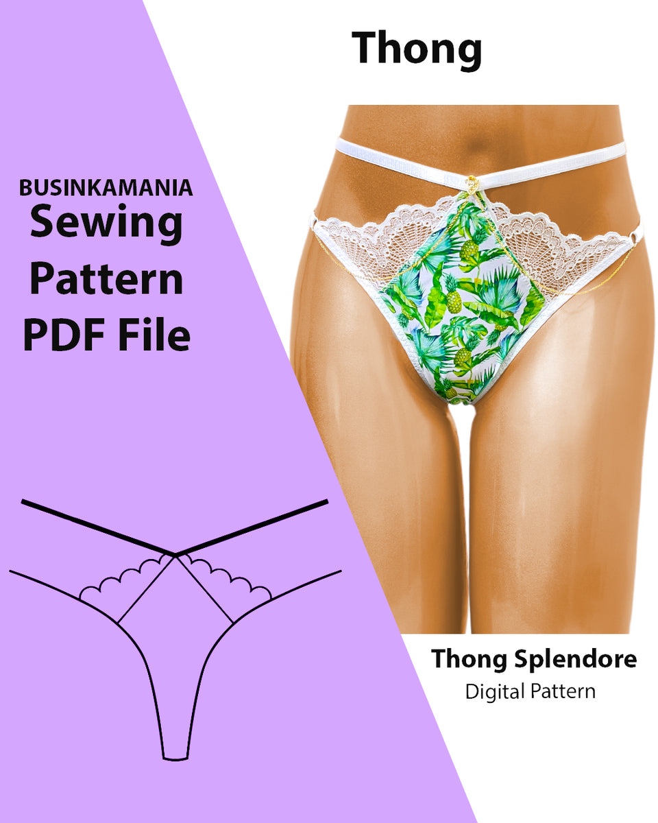 Thong Panties "Splendore" Sewing Pattern – Adjustable DIY Underwear – BusinkaMania