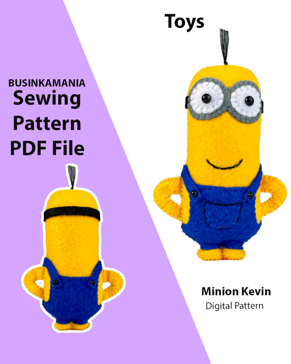 Minion Kevin Felt Toy Sewing Pattern – BusinkaMania