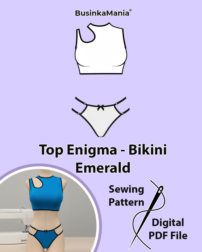 Set - Bikini Emerald + Top Enigma - Sewing Patterns – BusinkaMania