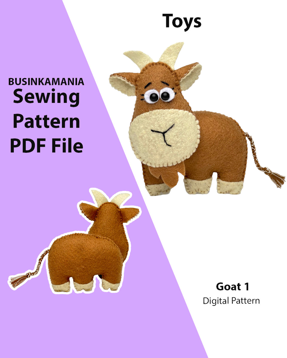 Goat 1 Felt Toy Sewing Pattern – BusinkaMania